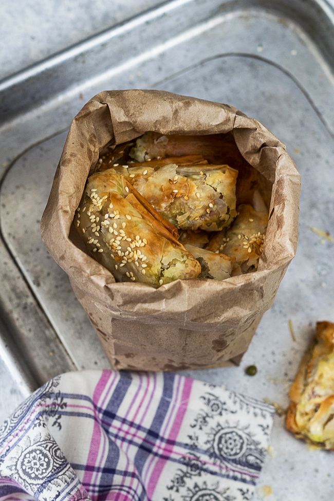 vegetable phyllo puffs - A Bit Wholesomely