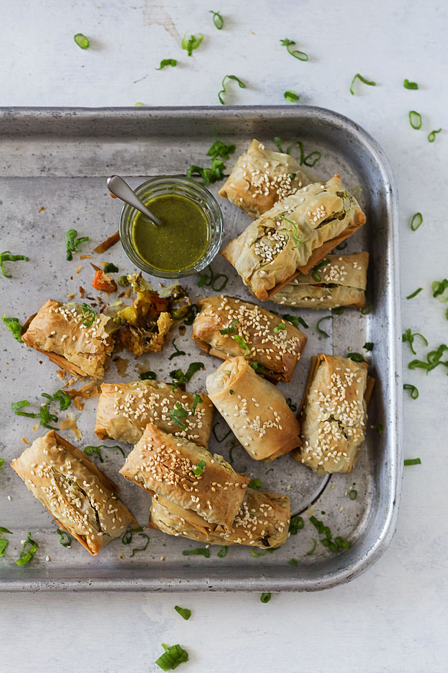 vegetable phyllo puffs - A Bit Wholesomely