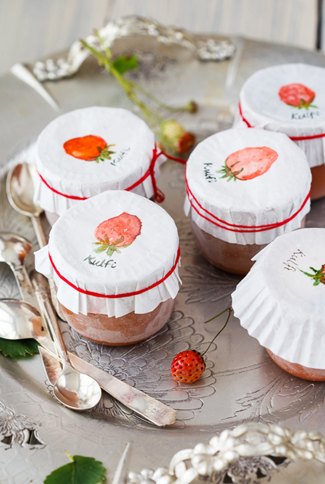 strawberry-ginger kulfi - A Bit Wholesomely